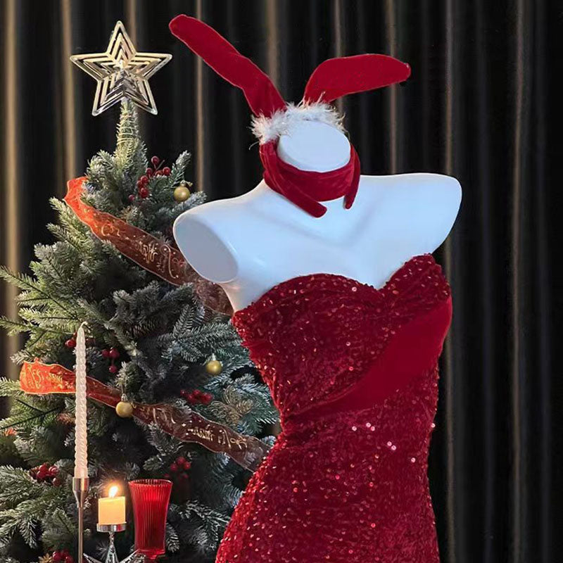 Christmas Sequin Bunny Costume Deegnx